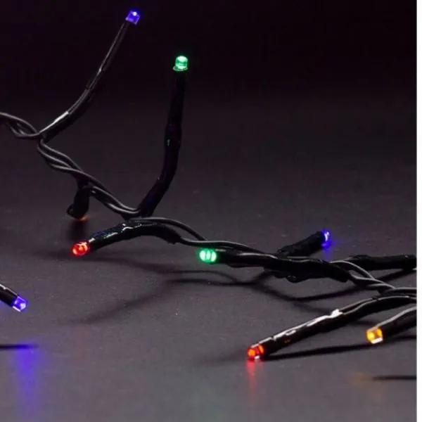 Hustý LED vánoční řetěz 8m, venkovní, vícebarevný, 400 LED, 6W, do zásuvky, 8 režimů