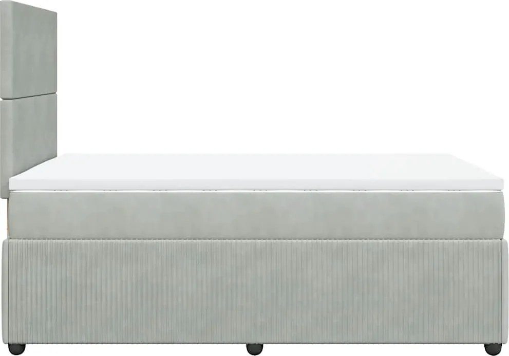 Box spring postel s matrací světle šedá 120 x 200 cm samet 3294604