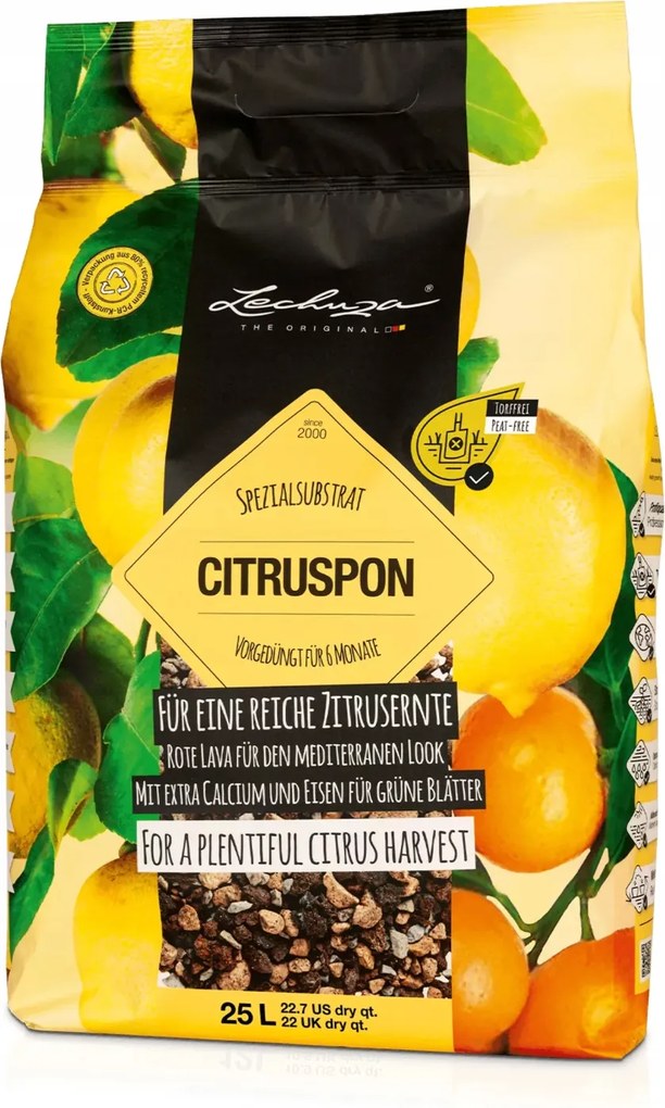 Substrát Lechuza Citruspon 25 l Substrát s hnojivem pro citrusové rostliny