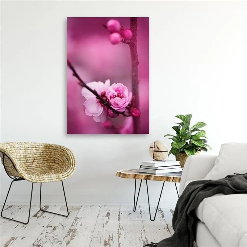 Gario Obraz na plátně Růžový květ a pupeny na větvi Rozměry: 40 x 60 cm