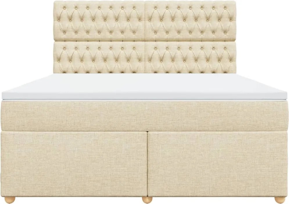 Box spring postel s matrací krémová 180x200 cm textil 3293671