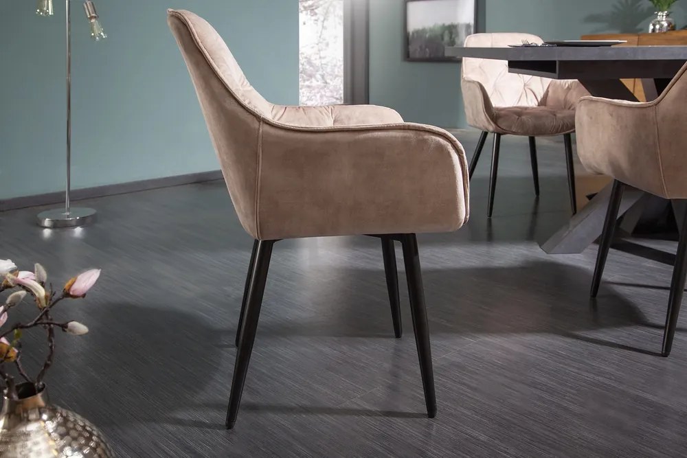 Designová židle Garold šampaňský samet