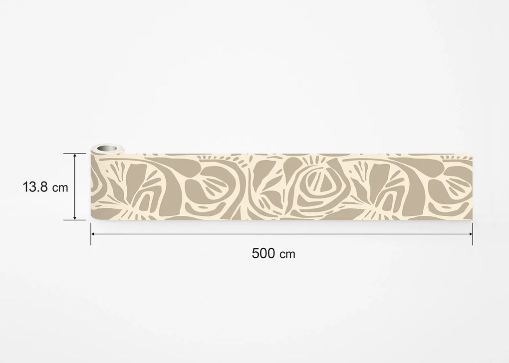Samolepící bordura na zeď Moderní Abstraktní Flóra | 5 m x 13.8 cm | DWB8443