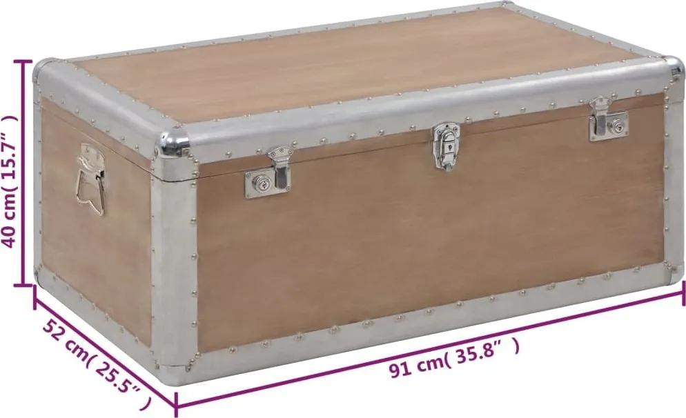 vidaXL Úložný box z masivního jedlového dřeva 91 x 52 x 40 cm hnědý [246124]
