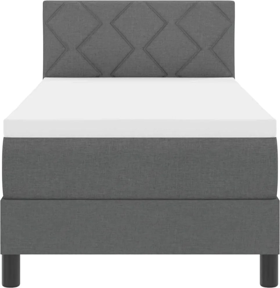 Postel s boxspringem s čelo Tmavě šedá 80 x 200 cm textil 3338721