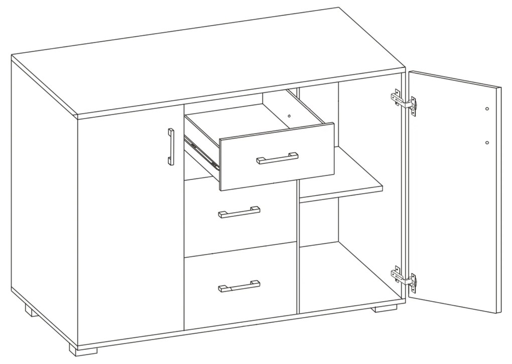 Sconto Komoda LIFT bílá/dub sonoma