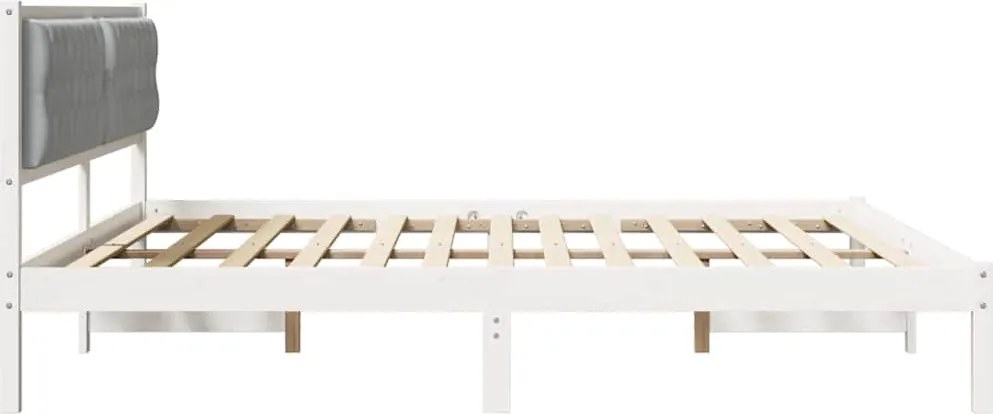 Rám postele Světle šedá 200 x 200 cm Masivní borové dřevo 3394237
