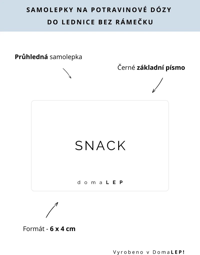 SNACK - Samolepka na dózy do lednice, 6 x 4 cm
