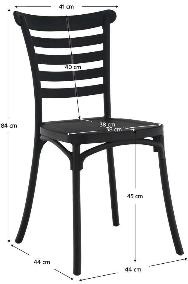 Kondela Stohovatelná židle, černá, SAVITO