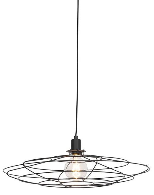 Vintage závěsná lampa černá 60 cm - Laurent