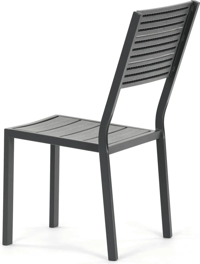 Zahradní sestava 1+6 WOODIE - šedý polywood / kovová konstrukce
