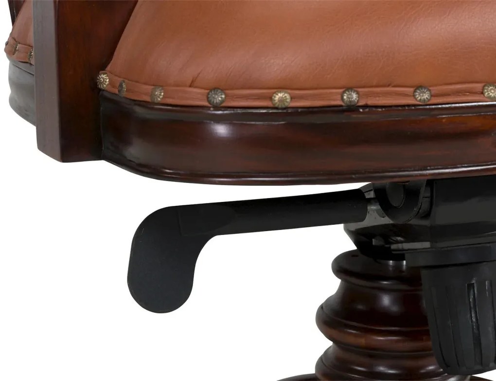 furniture-nabytek.cz - Masivní kancelářské křeslo Camford II z mahagonu, lakované, hnědé