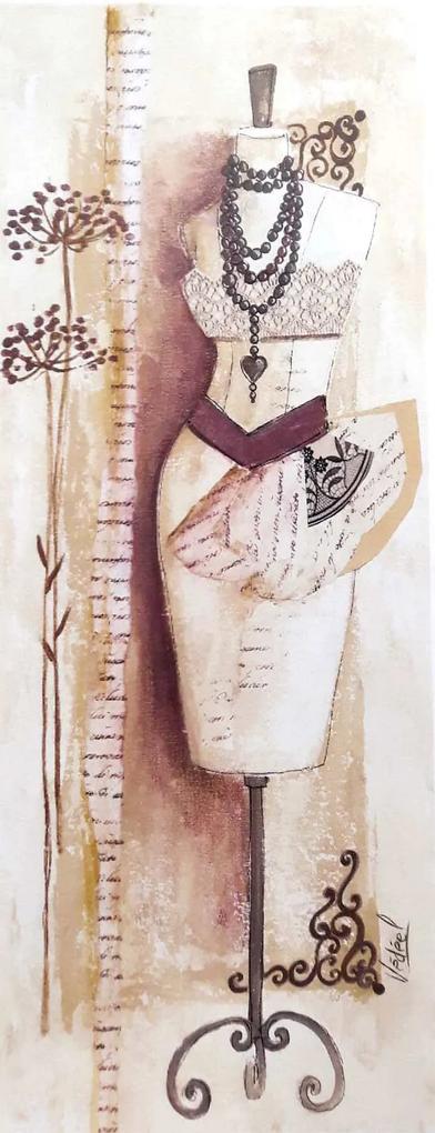 ART-STYLE Obrázek 20x60, figurína I., rám sv. dub - červotoč