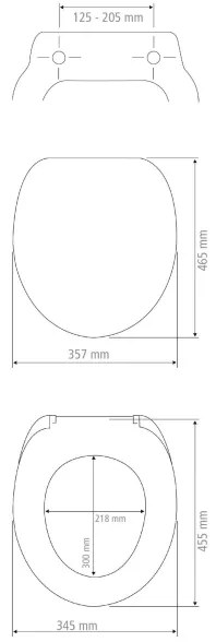 WENKO 18396100-WC sedátko PALMA 46,5x35,7 cm bílá/stříbrná