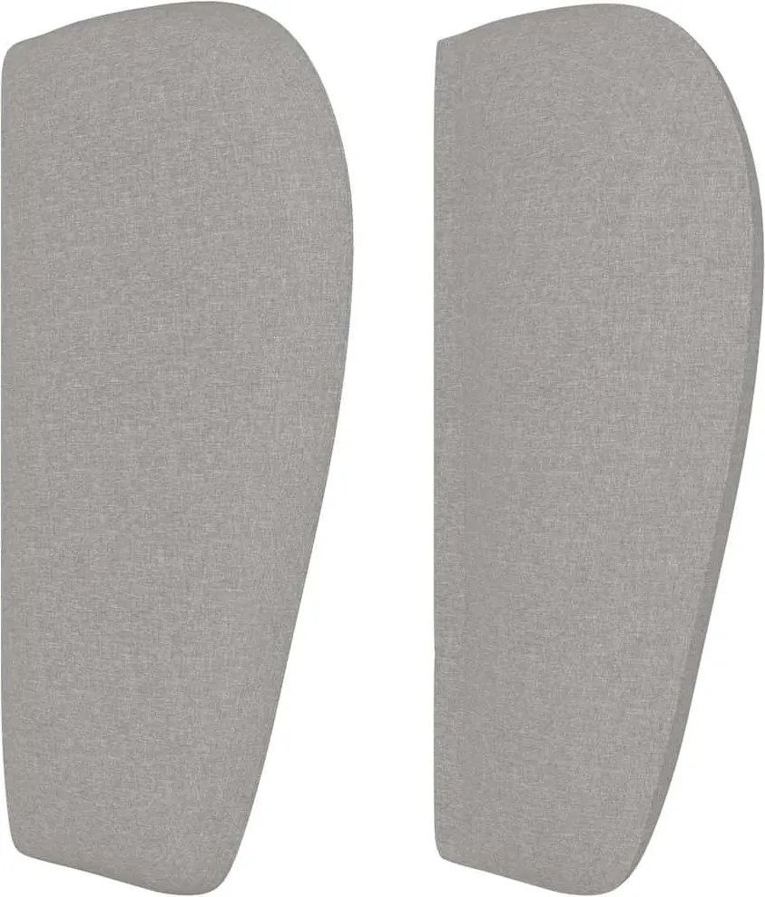Čelo postele typu ušák světle šedé 103x23x78/88 cm textil 3117134