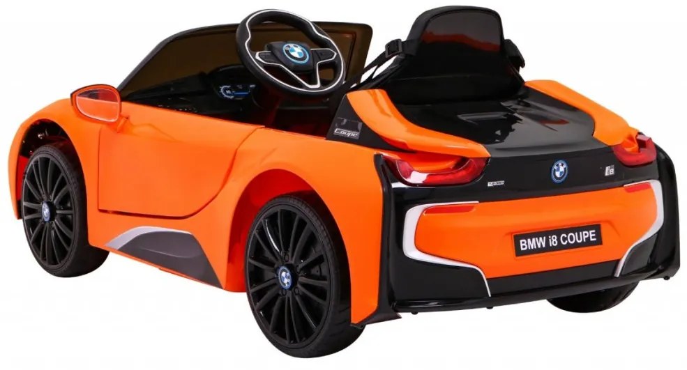 HračkyZaDobréKačky Elektrické autíčko BMW I8 LIFT oranžové