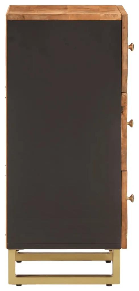 Odkládací skříňka hnědá a černá 40x33,5x75 cm masivní mangovník,  356806
