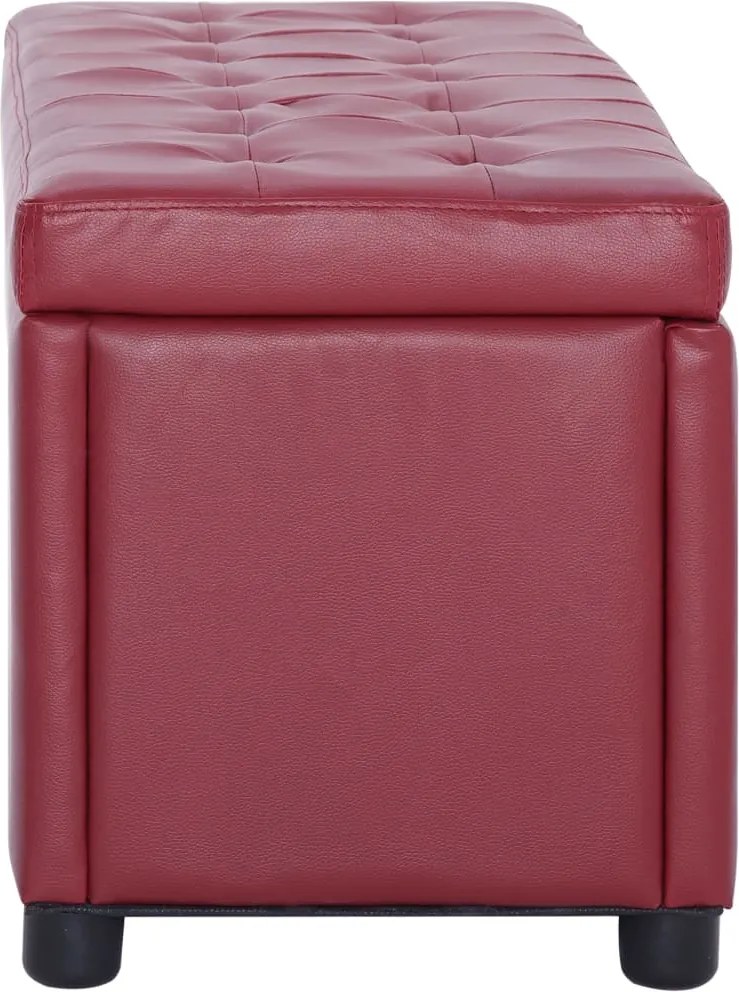 Taburet s úložným prostorem 87,5 cm vínový umělá kůže 281374