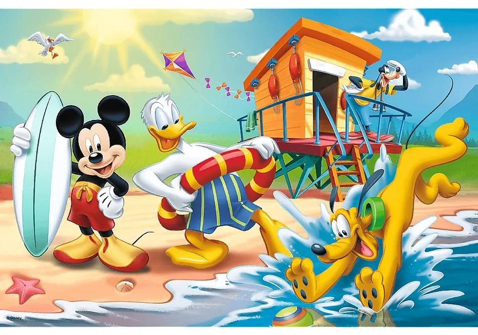 Trefl Puzzle Mickey Mouse na pláži, 60 dílků