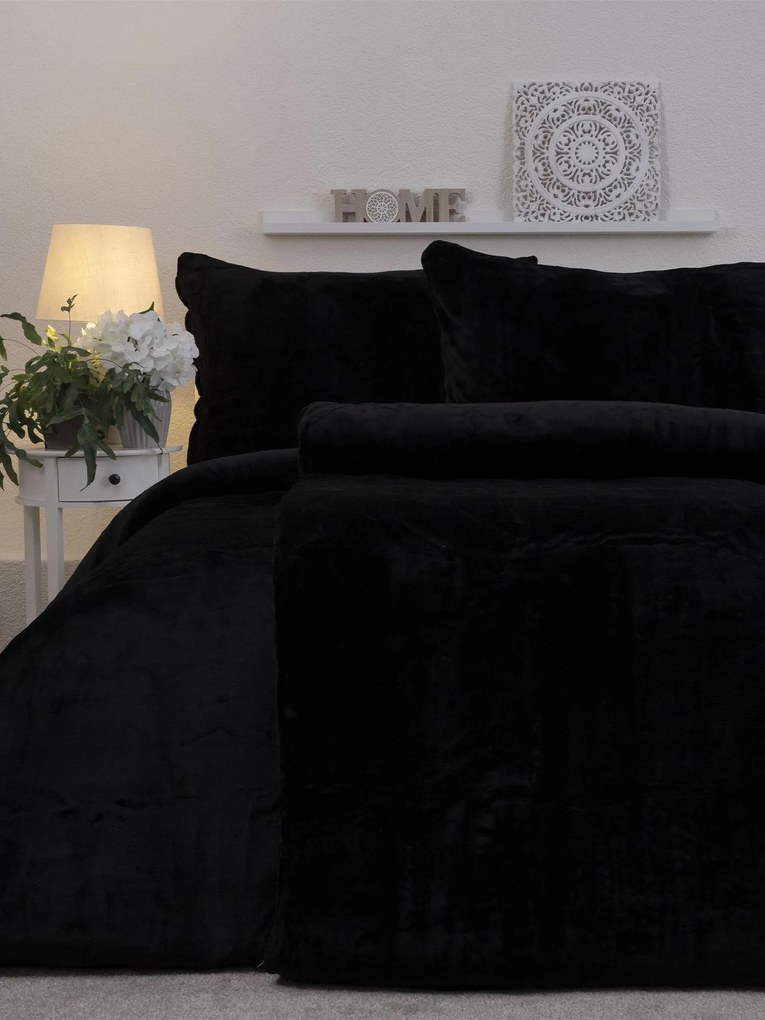 MK Lůžkoviny Francouzské mikroplyšové povlečení Exclusive – Laura černá