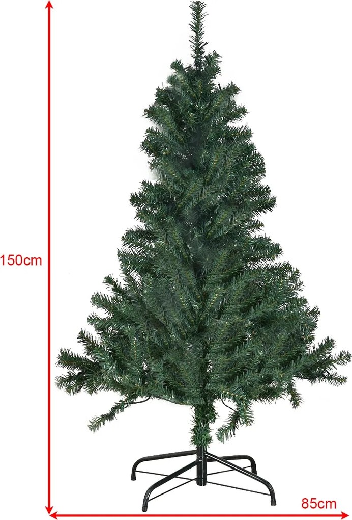 Costway Umělý vánoční stromek 150 cm s LED osvětlením