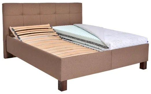 Čalouněná postel Mary 160x200, hnědá, bez matrace