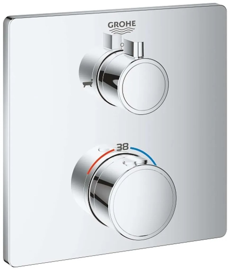 Grohe Grohtherm - Termostatická vanová baterie pro 2 spotřebiče, chrom 24080000