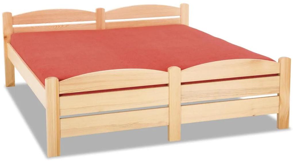 Krajča Manželská postel z masivu Toro 160x200 cm Povrchová úprava: Bez nátěru, Druh dřeva: Borovice