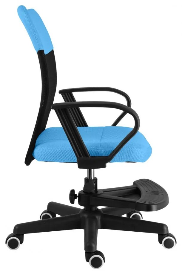 Dětská židle Neoseat MONKEY s podnoží — látka, černá / světle modrá