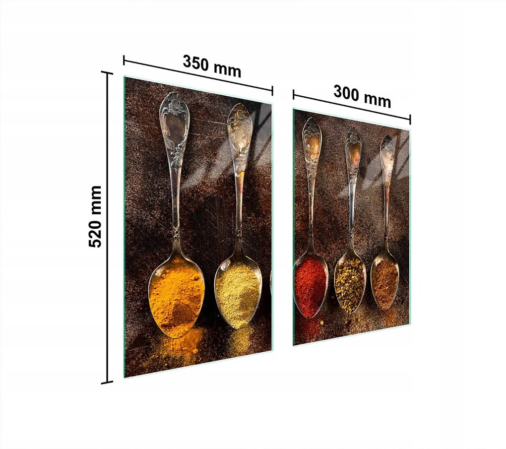 Skleněná Ochranná Deska Do Kuchyně 65x52 Koření