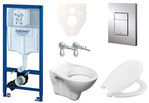 Cenově zvýhodněný závěsný WC set GROHE do lehkých stěn / předstěnová montáž + WC Ceramia S-Line Pro 38528SET-KR