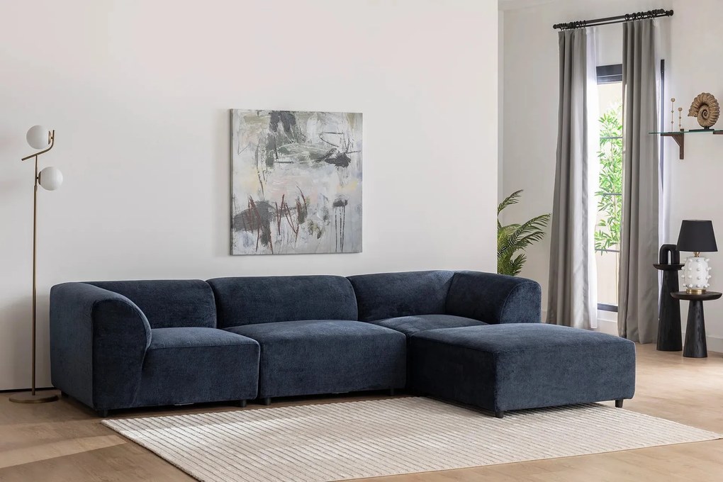 Hanah Home Rohová pohovka ALPHA modrá pravá