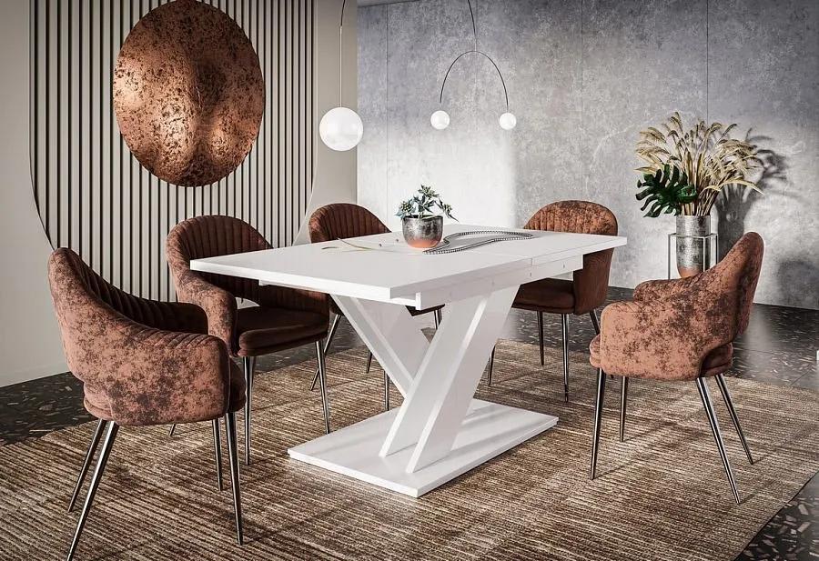 Casarredo - Komfort nábytek Rozkládací jídelní stůl BRAGA bílá, černá lesk