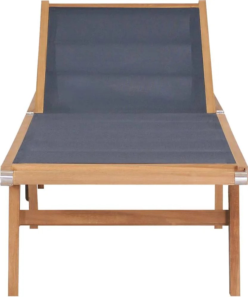 Skládací zahradní lehátka s kolečky 2ks masivní teak a textilen 3073000