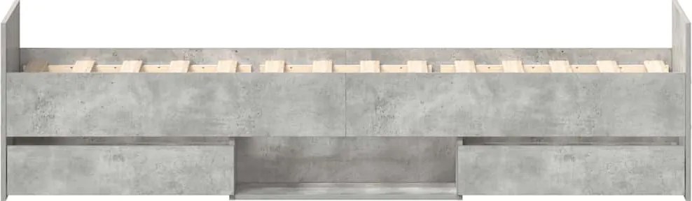 Rám postele s hlavovým a nožním čelem betonově šedý 90 x 200 cm 3203806