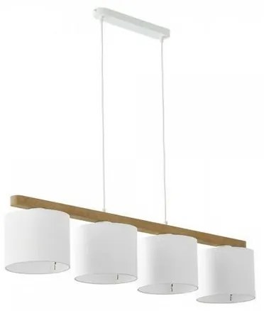 Moderní závěsné osvětlení nad jídelní stůl TROY WHITE, 4xE27, 60W, bílé