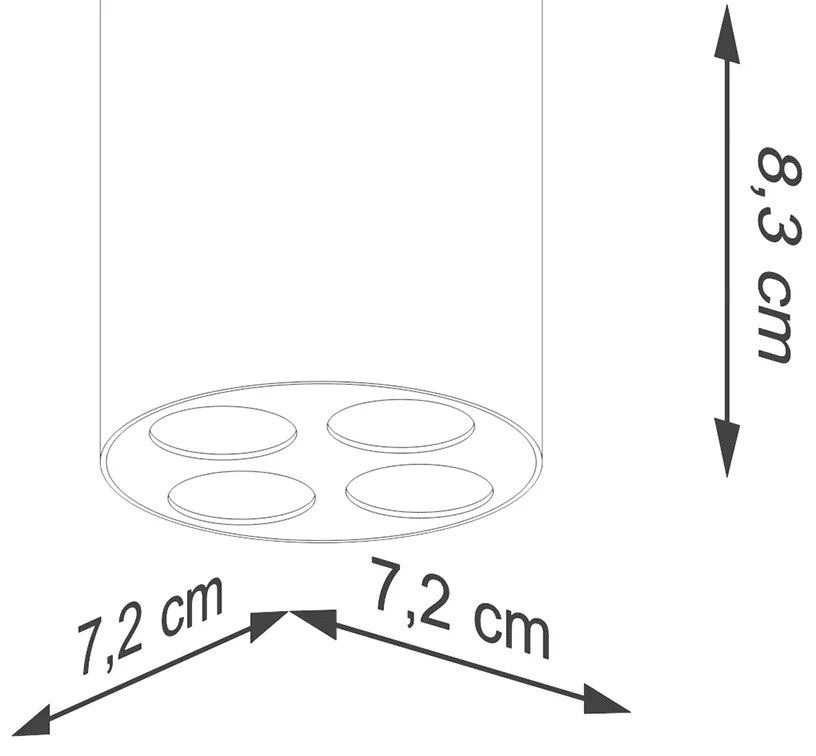 Stropní LED svítilna Zoe, 4x LED 9w, 4000k, b