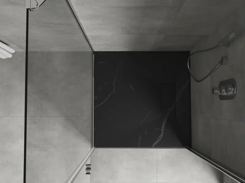 Mexen Hugo čtvercový sprchový kout SMC 80 x 80 cm, černý kámen - 42758080