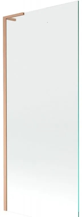 Mexen Next L, 1-křídlová vanová zástěna 80 x 150 cm, 6mm čiré sklo, měděný profil, 895-080-000-03-00-65
