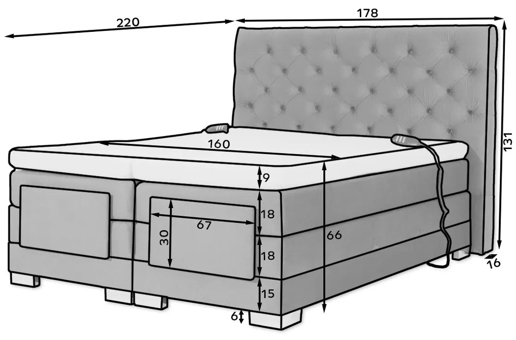 Eltap Čalouněná postel Clover Materiál a barva potahu: Dora 63 - tmavě hnědá, Rozměr: 160x200