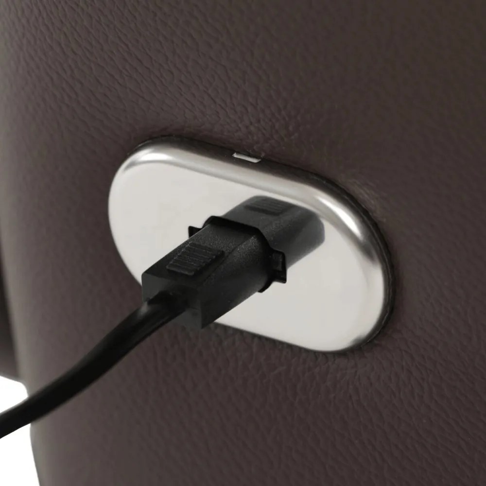 Autronic Relaxační křeslo OLBIO – elektrické zabudované ovládání, hnědá, kůže