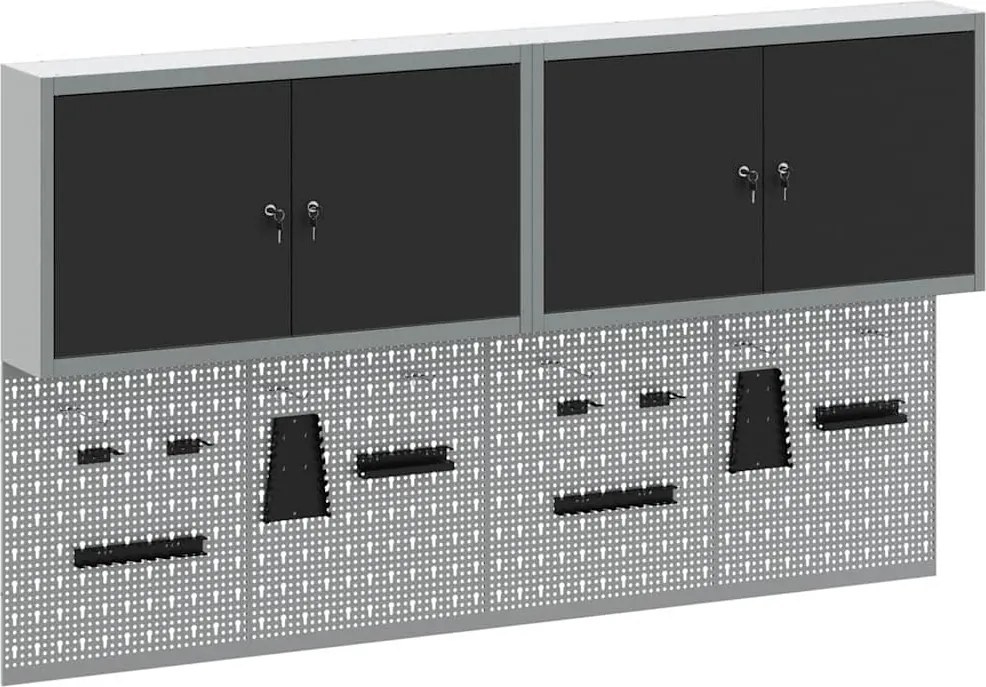 Sada pracovních skříní 6 ks Černá Práškově lakovaná ocel 3321402