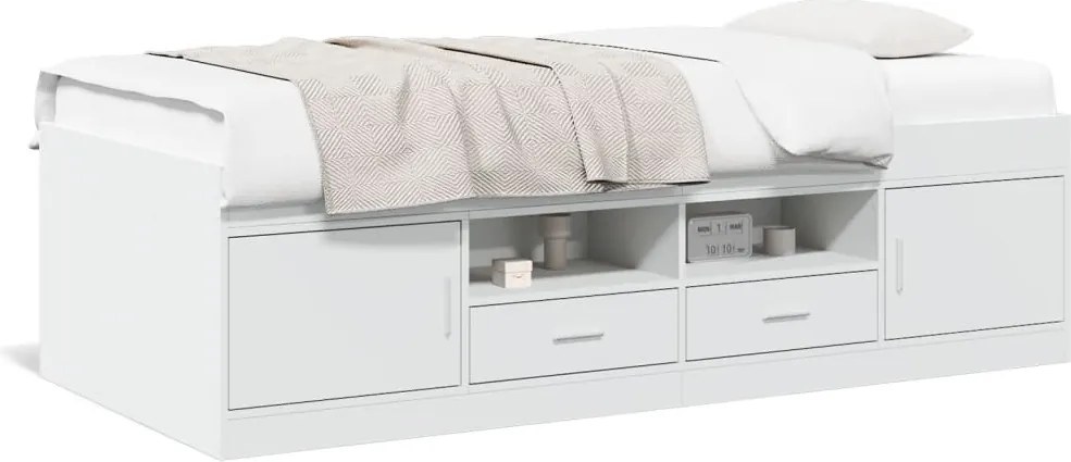 Válenda se zásuvkami bez matrace bílá 90 x 200 cm 3280244