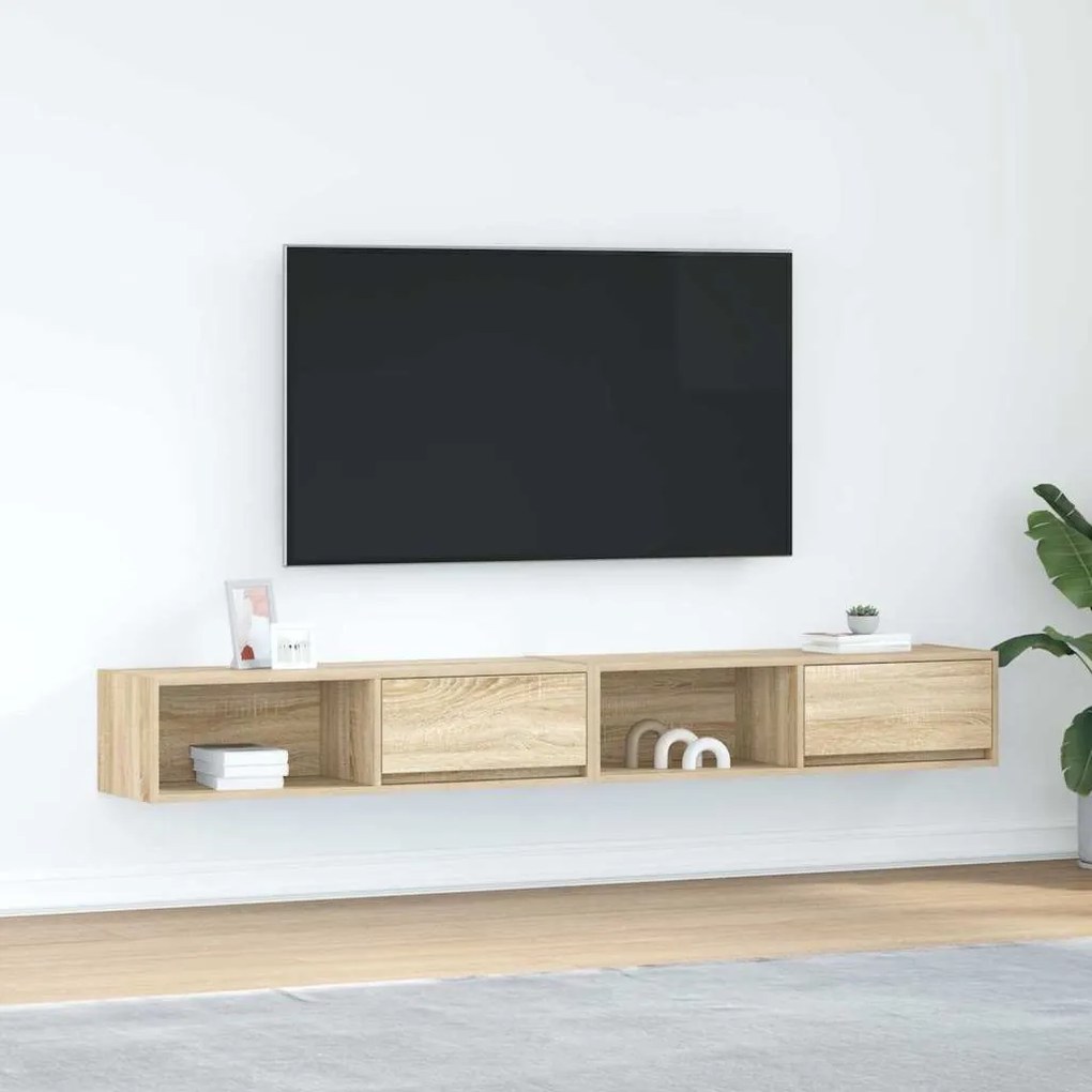 TV skříňky 2 ks Dub Sonoma 100x31x25,5 cm Dřevěné konstrukce