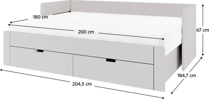 Rozkládací postel, kašmír, 90/180x200, ANTONY Kondela 0000416623