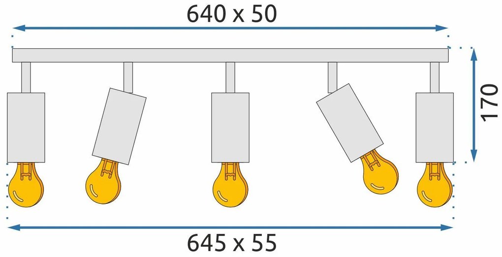 Toolight Stropní svítidlo APP1242-6C Black
