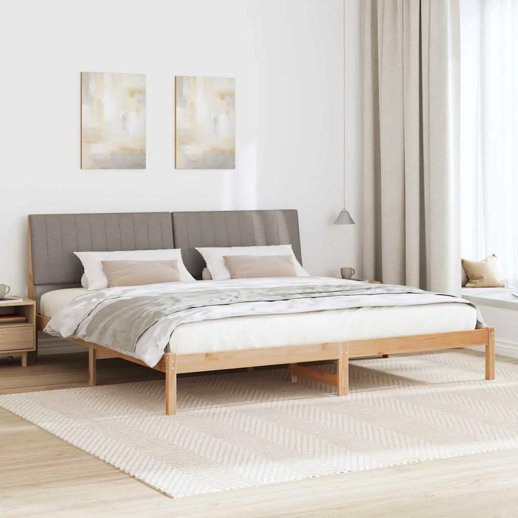 Rám postele s čelo Hnědá 200 x 200 cm Masivní borové dřevo 3394401