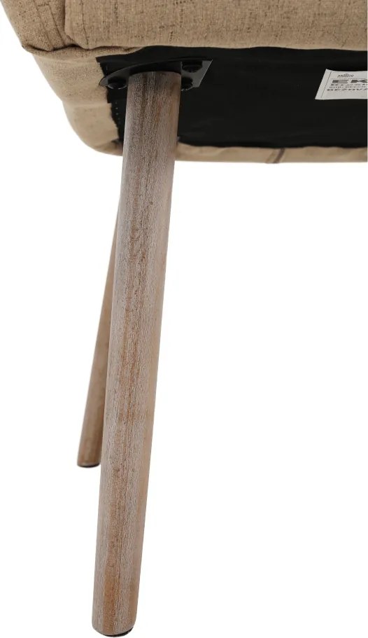 Křeslo, béžová/buk patinovaný, EKIN