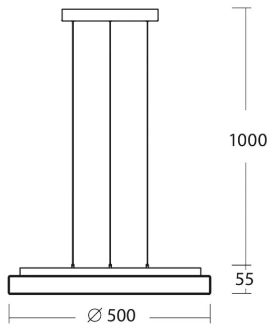 Osmont 66378 Carina LE, bílé moderní závěsné svítidlo, 46W LED 3000K, prům. 50cm