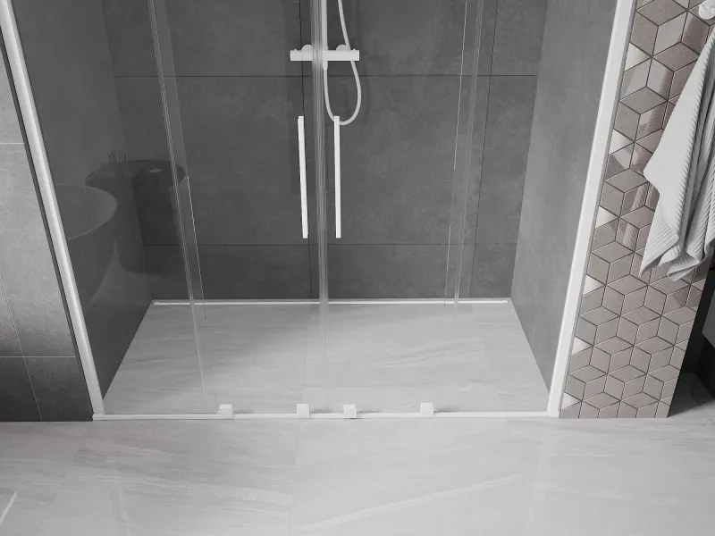 Mexen Velar Duo, posuvné dveře do otvoru 170x200 cm, 8mm čiré sklo, bílá, 871-170-000-02-20
